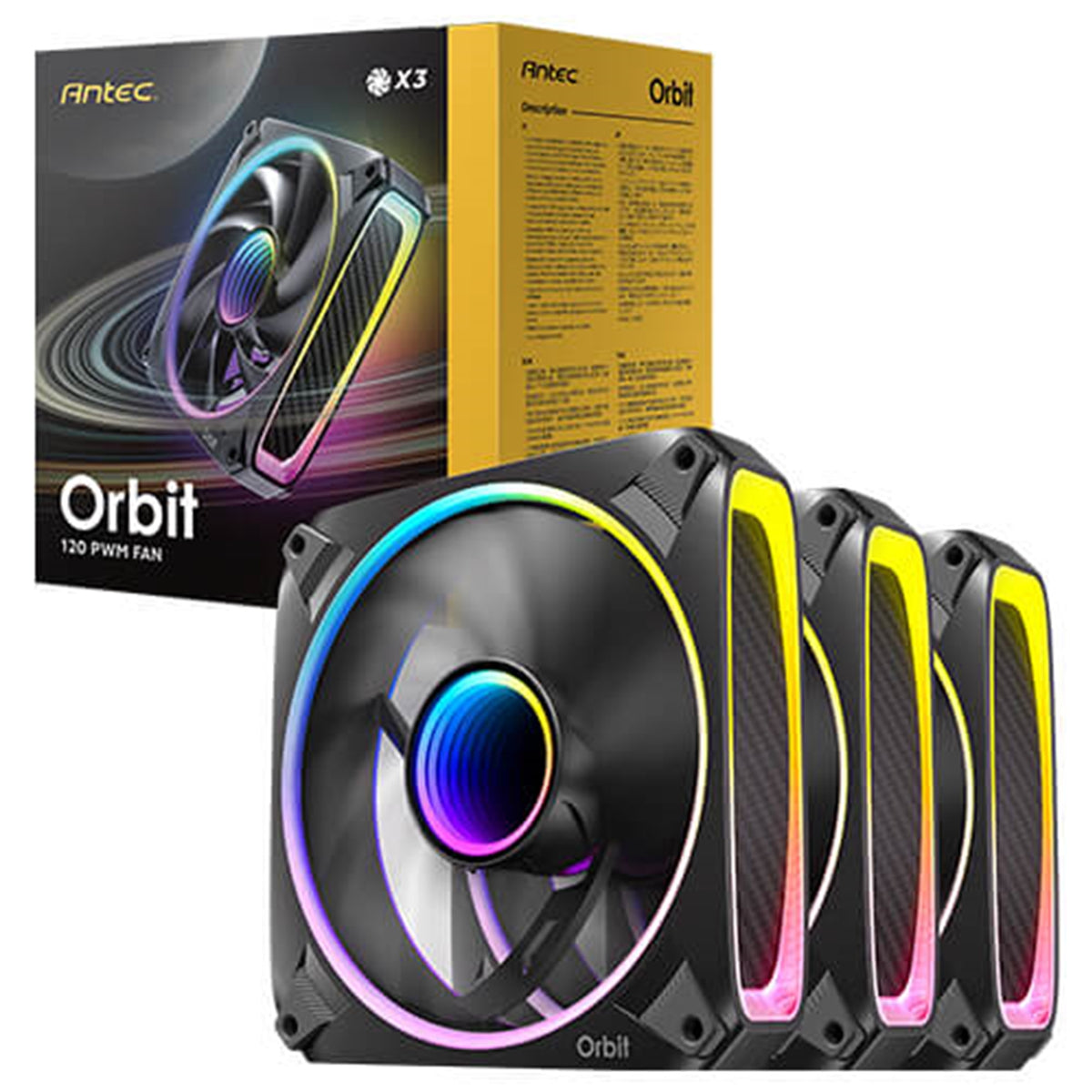 Antec Orbit 120 ARGB 3-Pack – PWM Fans with Infinity Mirror — IT ...